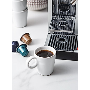 LE TAUCI 3 oz Espresso Cups, Ceramic Demitasse Cup, Mini Espresso Mugs for Home or Office, Stackable Expresso Shots Cup Perfect for Espresso Machine, Set of 4, White