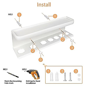 Yimerlen Airwrap Storage Holder Compatible with Dyson Airwrap Wall Mount Storage Rack Organizer for Bathroom Curling Iron Attachments and Complete Styler (White, with Air Cushion Comb)