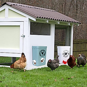 ‎Tgeyd Chicken Feeder and Chicken Waterer Set (3 Gallon/26 Pounds) - Hanging Automatic Chicken Feeder No Waste - Chicken Coop Accessories - Poultry Waterer with