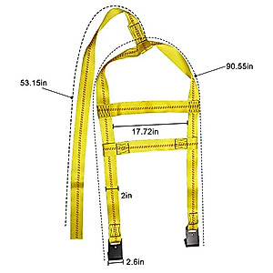BANG4BUCK 2 Pieces 5ft Universal Adjustable Tie Down Tow Dolly Basket Straps for Demco Kar Kaddy Dollys 10,000 lb Strength with 2 Flat Hooks