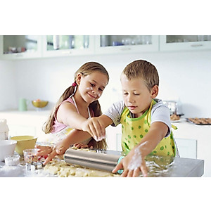 Rolling Pin Nonstick and Silicone Baking Pastry Mat Combo Kit Dough Rollers for Baking Pasta,Cookie Dough,Pastry,Bakery,Pizza