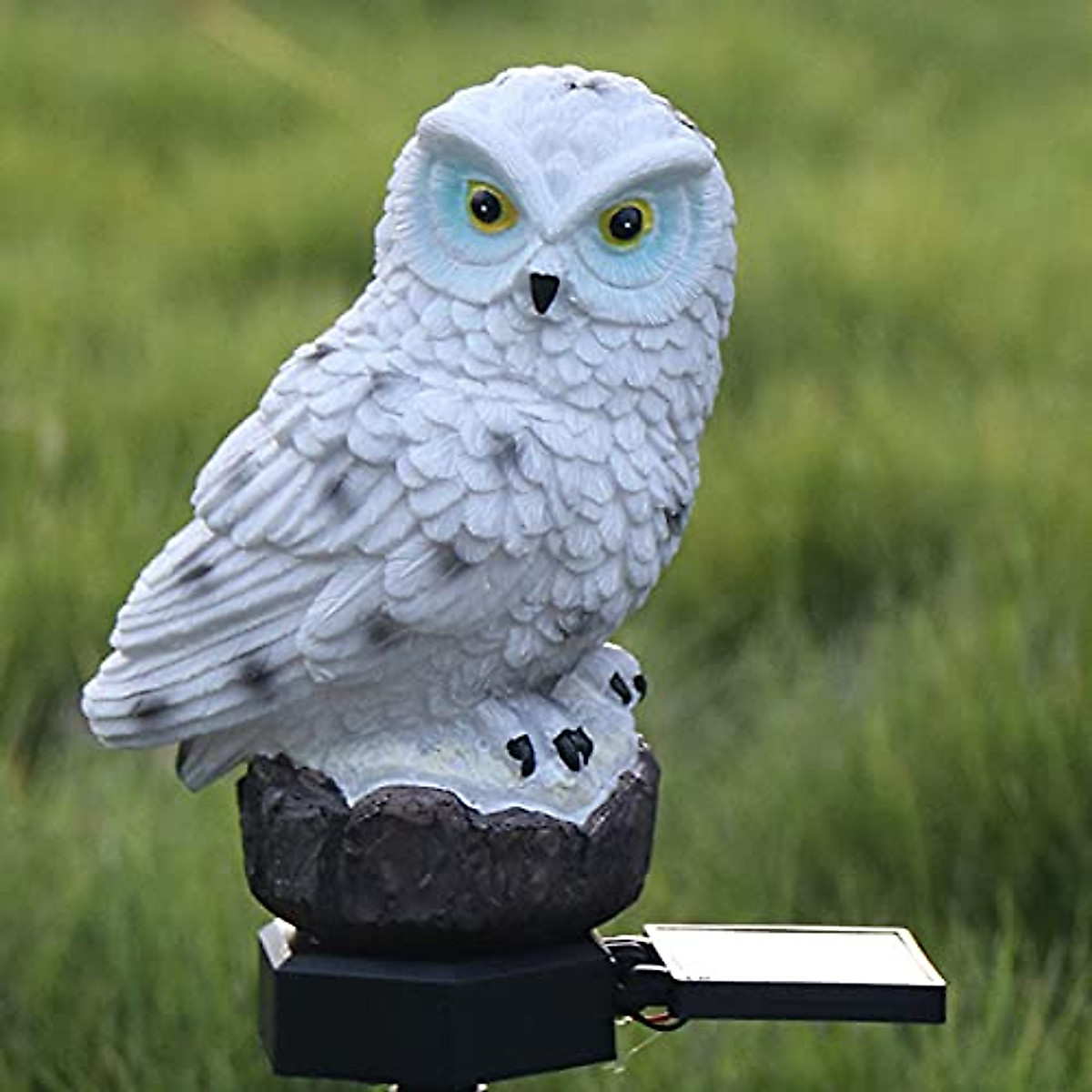 ivolks Solar Garden Lights Outdoor Resin Owl Powered with Stake Waterproof Decorative for Patio Pathway Courtyard Lawn