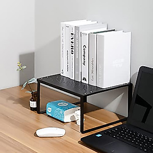 2 Pack Stackable Kitchen Cabinet and Counter Shelf Organizer for Kitchen Countertop, Cabinet, Bathroom, Pantry, Office, Nonslip (Small + Large)