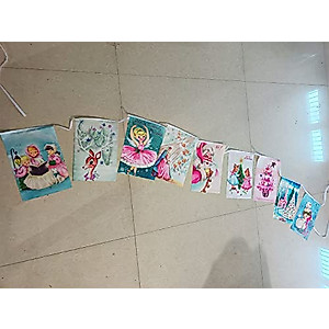 Vintage Style Christmas Banner Retro Christmas Garland Retro Christmas Bunting Decoration Vintage Style Xmas Bunting Banner for Home Fireplace Christmas Holiday New Year Party Indoor Outdoor Decor