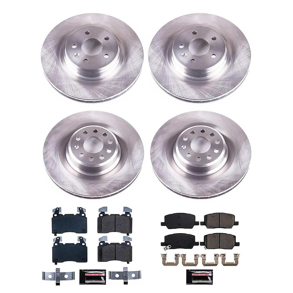 Power Stop Front and Rear KOE8858 Stock Replacement Brake Pad and Rotor Kit Autospecialty For Tesla S 2017-2021, Tesla X 2017-2021 [Model Specific]