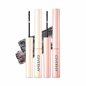 GIVERNY Milchak Sensitive Mascara #Black Brown - Smudge Proof Voluminous Mascara with Microfiber Brush, Waterproof Lengthening & Thickening Mascara for a Long-lasting Eye Makeup, 0.1 fl.oz.