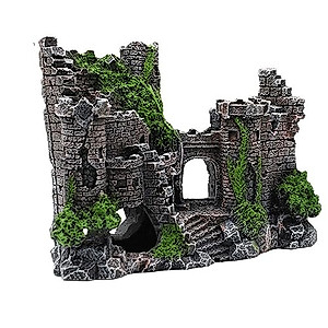 ChyJoey Vintage Tanks Stone-Island Resin Craft Castle Aquarium Landscape Ornament Aquarium Decorations for Fish Tank Statue