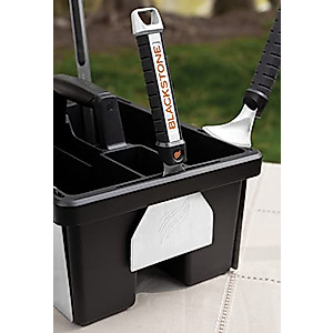 Blackstone 5556 Open Griddle Caddy Tool Box with Handle and Two Compartments Heavy Duty Saving Outdoor Grill BBQ Accessories, Portable Convenient Storage Cooking Space Organizer, Black