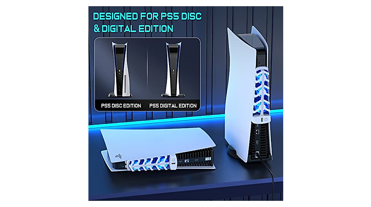 EXTREMECOOL PS5 Cooling Fan: High-Speed 5000RPM & LED