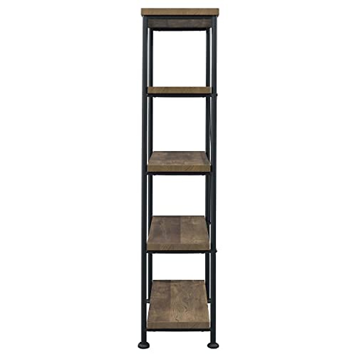 Coaster Furniture Analiese Rustic Industrial 4 Shelf Bookcase Bookshelf Etagere Composite Wood Shelves Metal Frame Brown Oak Black 802543
