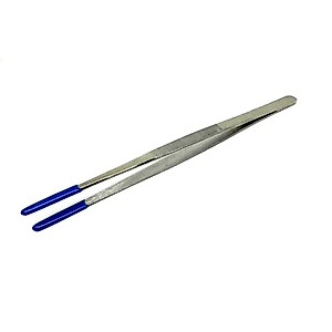 Set of 2 Steam Tweezers Ultrasonic Set Rubber Tips 8" Long and Inside Ring Holder for Steam and Ultrasonic Cleaning Jewelry Tool Tips Coating for Securely Holding to Not Mar Scratch the Article By JTS