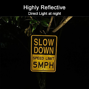 Joffreg Slow Down Speed Limit 5 MPH Sign,17 x12 Inches,Reflective Aluminum (2 Pack)