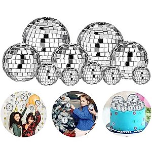 10pcs Disco Ball, Disco Ball Decor, Disco Party Decorations 71s Themed Party Cake Topper Table Decorations Mirror Disco Balls Centerpiece Decor Dance Birthday