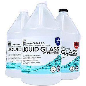 Deep Pour Epoxy Resin, 3 Gallon Kit, Liquid Glass 2-4 Inch Casting Resin, Clear Epoxy Resin for Wood, Food Safe Epoxy Resin, Heat Resistant Epoxy, Penetrating Epoxy, Two Part Resin Epoxy