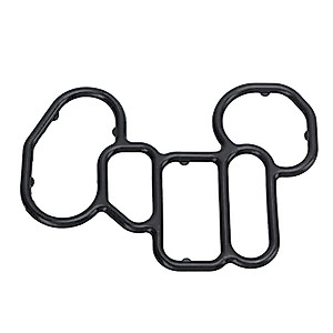 Emoshayoga 15302‑RDV‑J00, Engine Accessory Oil Filter Housing Gasket Rubber Black Wearproof for Auto