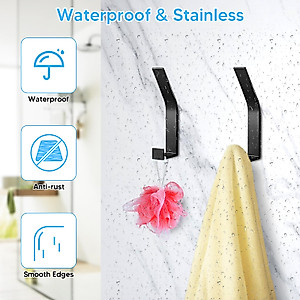 MOJIEZUO 8 Pack Large Coat Hooks Wall Mounted, Heavy Duty Removable Coat Rack for Wall, Hidden Screws Metal Double Hooks Coat Hanger for Hanging Coats, Hat, Scarfs, Towel