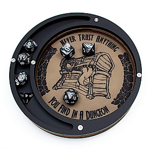 C4Labs 7.25" Padded Vegan Leather Eclipse Dice Tray - Mimic Dungeon Monster