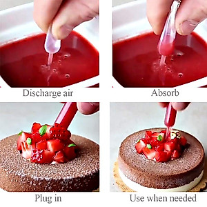 Cupcakes Pipettes,125PCS 4 ml Plastic Strawberry Pipettes Mini Pipettes Squeeze Dropper Liquid Injector Pipettes for Strawberries, Cupcake, Chocolate, Birthday Party and Holiday Decoration