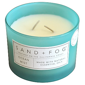 Sand + Fog Scented Candle - Ocean Mist – Additional Scents and Sizes – 100% Cotton Lead-Free Wick - Luxury Air Freshening Jar Candles - Perfect Home Decor – 12oz