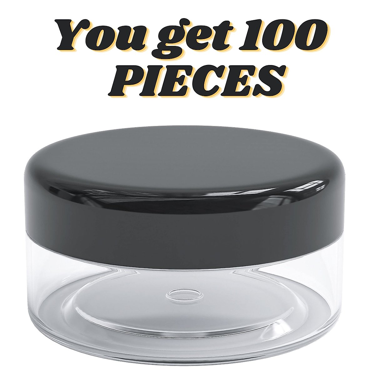 ZAVBE 5 Grams Plastic Containers with Lids 100 pieces BPA Free Sample Containers, Mini Clear Empty Refillable Round Sugar Scrub small 5g/5ml Tiny Jars with Lids for Cosmetics, Lotions