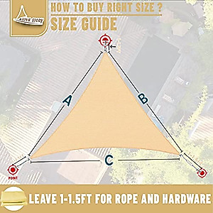 LOVE STORY 12' x 12' x 12' Triangle Sand Sun Shade Sail Canopy UV Block Awning for Outdoor Patio Garden Backyard （We Make Custom Size
