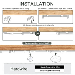 ELEKICO 4FT Led Shop Light, 22w 2500lm 6500k Linkable 4 ft Led Lights with Plug On/Off Power Cord, T5 Garage Lighting Fixture,4 Foot Ceiling and Under Cabinet Light for Garage Workshop 6 Pack