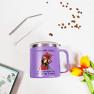 Funny Gifts For Men Women - Birthday,14 Oz Stainless Steel Coffee Mug,For Friends,Dad, Mom, Co-Worker, Teacher Gift -Fun Gift For Father's Day, Mother's Day, Valentine's Day and Christmas (Purple)