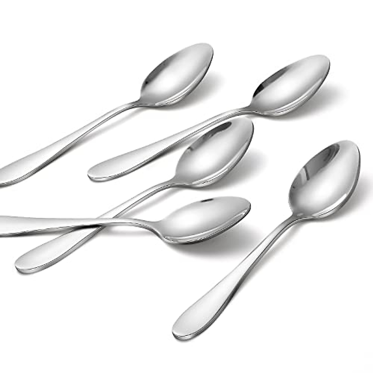 Hiware 16-Piece Stainless Steel Teaspoons - Spoons Silverware Set for Home, Kitchen or Restaurant, Mirror Polished, Dishwasher Safe, 6.5-Inch