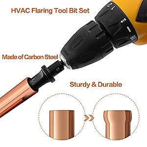 Swedge Tool HVAC Swaging Set - Copper Pipe Expander Swaging Tool Drill Bit Set Precision Flaring Kit HVAC Flaring Tool Bit Set Hand Tools