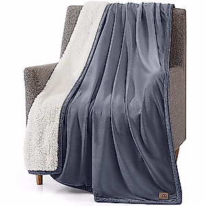 UGG 23854 Bliss Sherpa Fully Reversible Throw Blanket for Couch or Bed Machine Washable Easy Care Soft Plush Luxury Oversized Accent Blankets, 70 x 50-Inch, Imperial