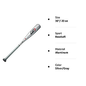 Marucci CAT7 Silver -10 USSSA Senior League Baseball Bat, 2 3/4" Barrel, 30"/ 20 oz