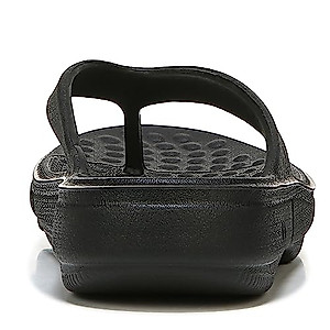 Ryka Womens Rest Ez Recovery Sandal Flip-Flop, Black, 8 US