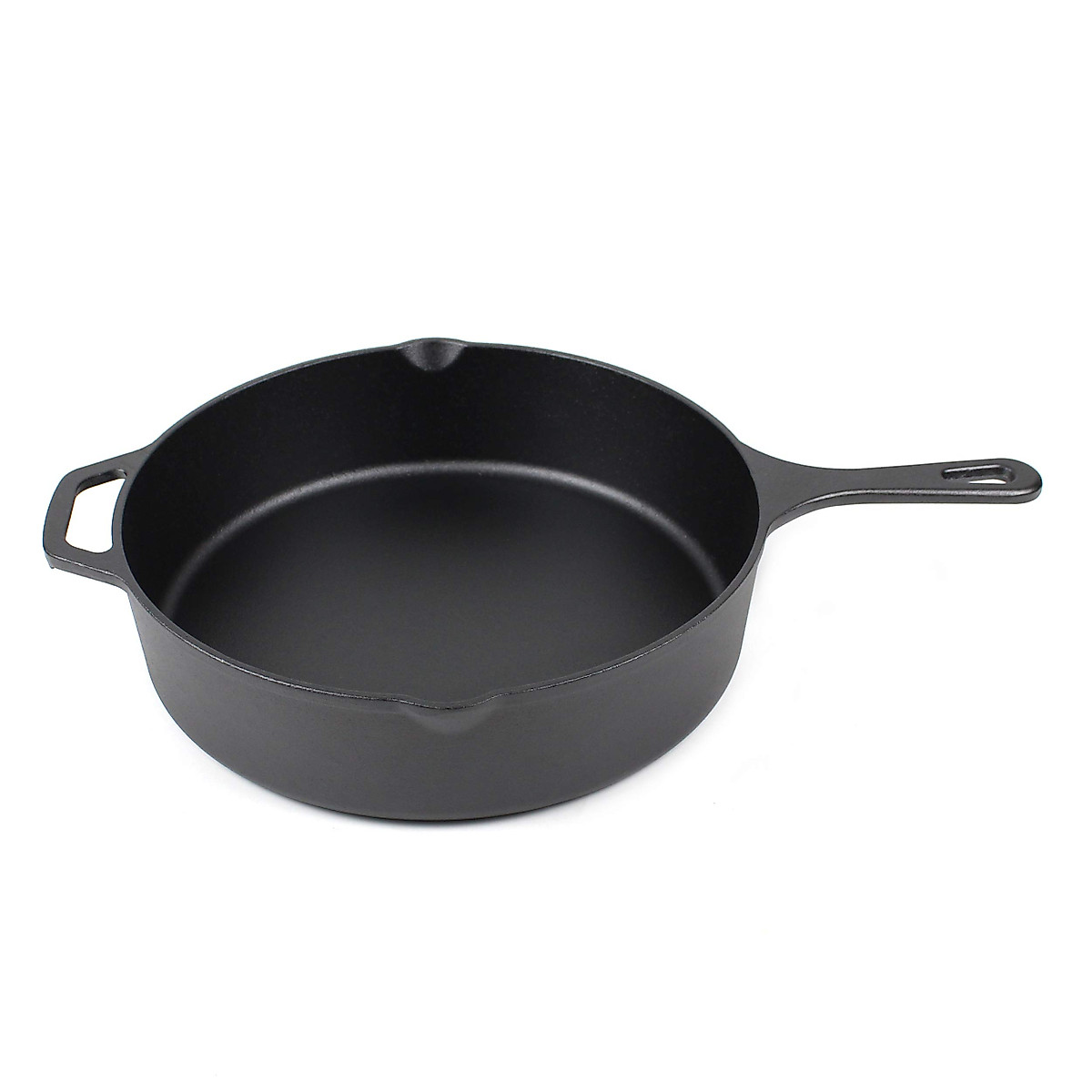 Crucible Cookware 12-Inch Cast Iron Skillet Set (Pre-Seasoned - EXTRA DEEP Sauté Pan), Including Large & Assist Silicone Hot Handle Holders, Glass Lid, Scraper | Indoor & Outdoor Use
