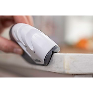 Smith's 51003 Diamond Edge Grip™ MAX 2-Stage Sharpener – White - Compact - Non-Slip Base - Patented V Grip – Sharpen Knives & Scissors - Diamond & Ceramic Sharpeners