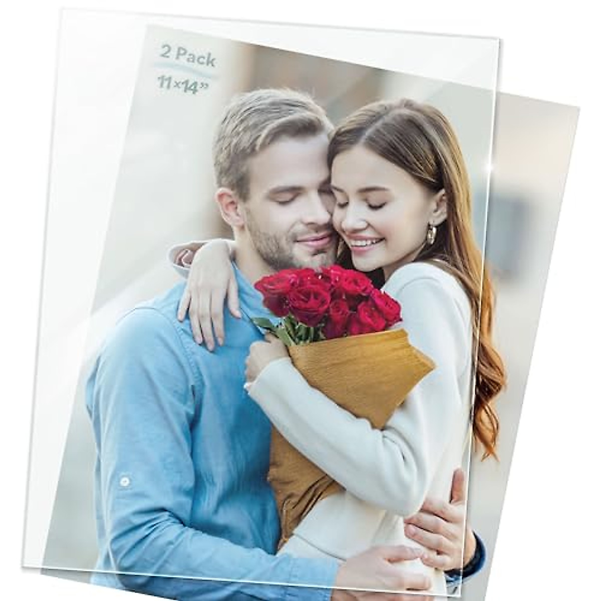 Icona Bay Heat-Strengthened Glass Replacement for Picture Frame, Shatter Free Frame Replacement Glass, Scratch Proof Frame Glass (Clear, 11x14 Inch), Semi-Tempered Glass Cover Sheet