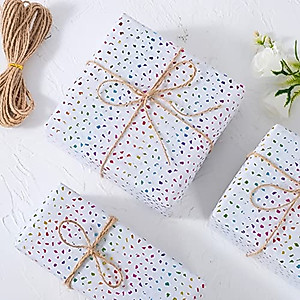 25 Sheets Rainbow Glitter Tissue Paper, 20"*28" Rainbow Sparkle on White Wrapping Paper, Confetti Tissue Paper for Birthdays, Baby Showers, Unicorn Party, Weddings, Christmas Gift Wrapping