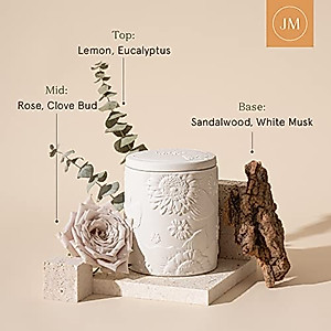 LA JOLIE MUSE Sandalwood Rose Candles, Sandalwood Candles for Home Scented, Luxury Candles Gifts for Women, 70 Hours Long Burning Candles, 12 oz