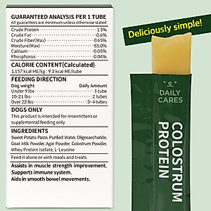 Doctor By Colostrum Protein for Dogs and Puppy – Weight Gain Supplement for Dog - Muscular Strength and Immune System Support with Colostrum, Whey Protein Isolate, Goat Milk – 30 Tubes