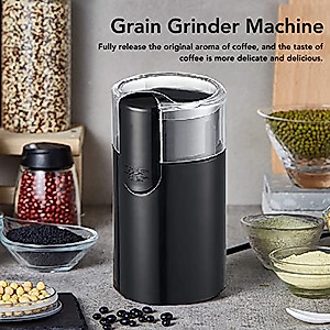 Grain Grinder 50g Stainless Steel Coffee Grinder Electric For Herb Nut Spice 150W Grain Grinder Mill for Home Chinese Herbal With Brush Easy To Clean(American Standard 110V)