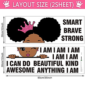 Black Girl Wall Decal Positive Saying African American Kids Inspirational Quote Black Girl Magic Pink Crown Wall Stickers for Girls Bedroom Living Room Decor