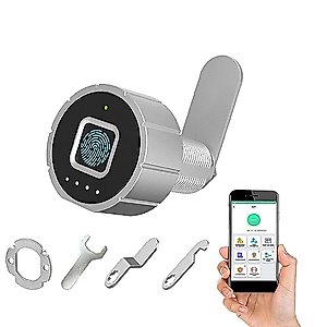 Fingerprint Drawer Lock eLinkSmart Bluetooth App Cabinet Lock 20MM (17MM) for Home Office Mailbox Keyless Furniture Lock with 3 Sizes Tubular ​Cam 20 Fingerprints 500+ App Users