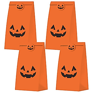 KERINGO 30 PCS Halloween Pumpkin Gift Bags for Pumpkin Decor Tote Party Favor Goody Candy Gift Bag Trick or Treat Bags for Pumpkin Decorations Party Favors for Kids Adults Halloween Party Decorations