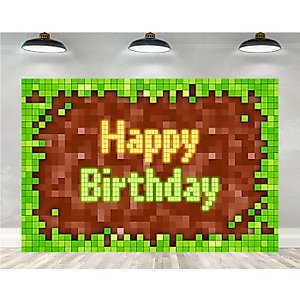 Ticuenicoa 5×3ft Pixel Backdrop for Birthday Party Game Theme Photography Background for Kids Boy Happy Birthday Video Gaming Battle Gamer Party Supplies Cake Table Decor Banner