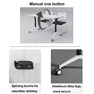 DRemdo conference table,modern white office folding Flip Top Mobile Training Table 47.2"D x 15.7"W x 29.5"H The Squared Tablewith wheels is convenient and fast,suitable for office,meeting room,classr