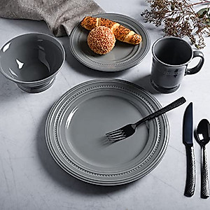 Gibson Elite Barberware 16 Piece Dinnerware Set, Gray