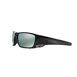 Oakley Men's OO9096 Fuel Cell Rectangular Sunglasses, Polished Black Ink/Emerald Iridium, 60 mm