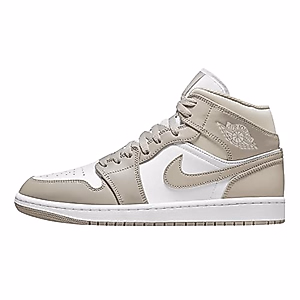 Nike Men's Jordan 1 Mid Shoes, College Grey/Light Bone-white, 10.5