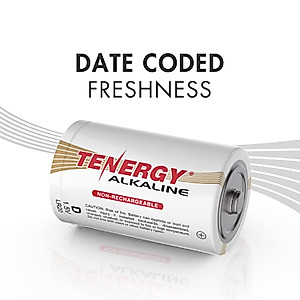 Tenergy 1.5V D Alkaline LR20 Battery, High Performance D Non-Rechargeable Batteries for Clocks, Remotes, Toys & Electronic Devices, Replacement D Cell Batteries, 24-Pack