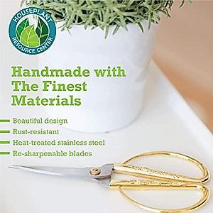 Premium Houseplant Scissors and Pruning Shears - Comfortable Grip Garden and Plant Clippers, Trimmers, Loppers, Flower Cutters, Made from 100% Stainless Steel