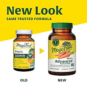 MegaFood Men's Advanced Multivitamin for Men - Doctor -Formulated - Choline, Vitamin B12, Vitamin D, Vitamin C & Zinc - Brain Health & Immune Support - Non-GMO - Vegetarian - 120 Tabs (60 Servings)